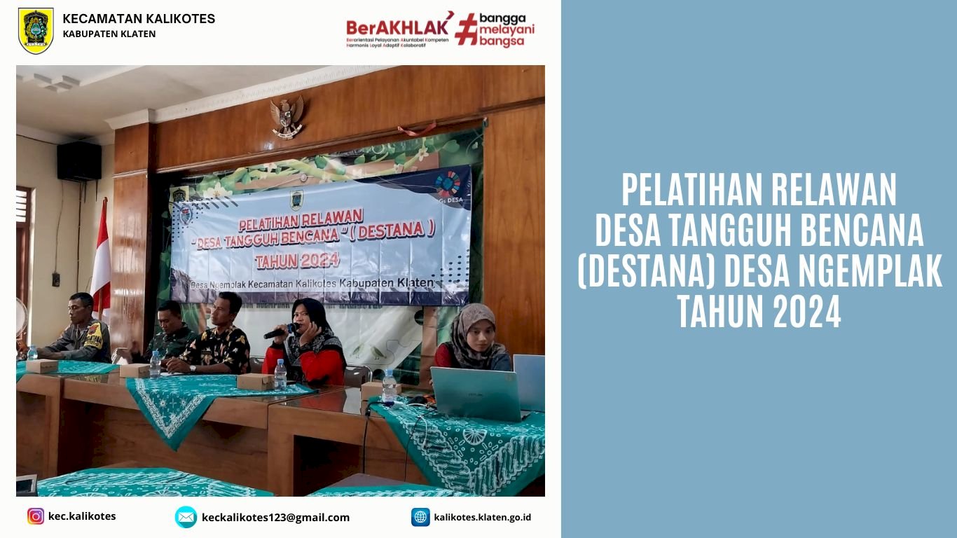 Pelatihan Relawan Desa Tangguh Bencana (Destana) Desa Ngemplak Tahun ...